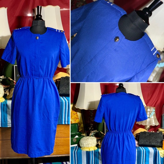 Peri Petites Naval Navy Blue dress with Button Up Bod… - Gem