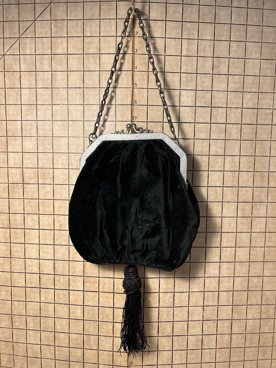 Velvet Victorian Reticule with Change Purse and Mirror - Gem