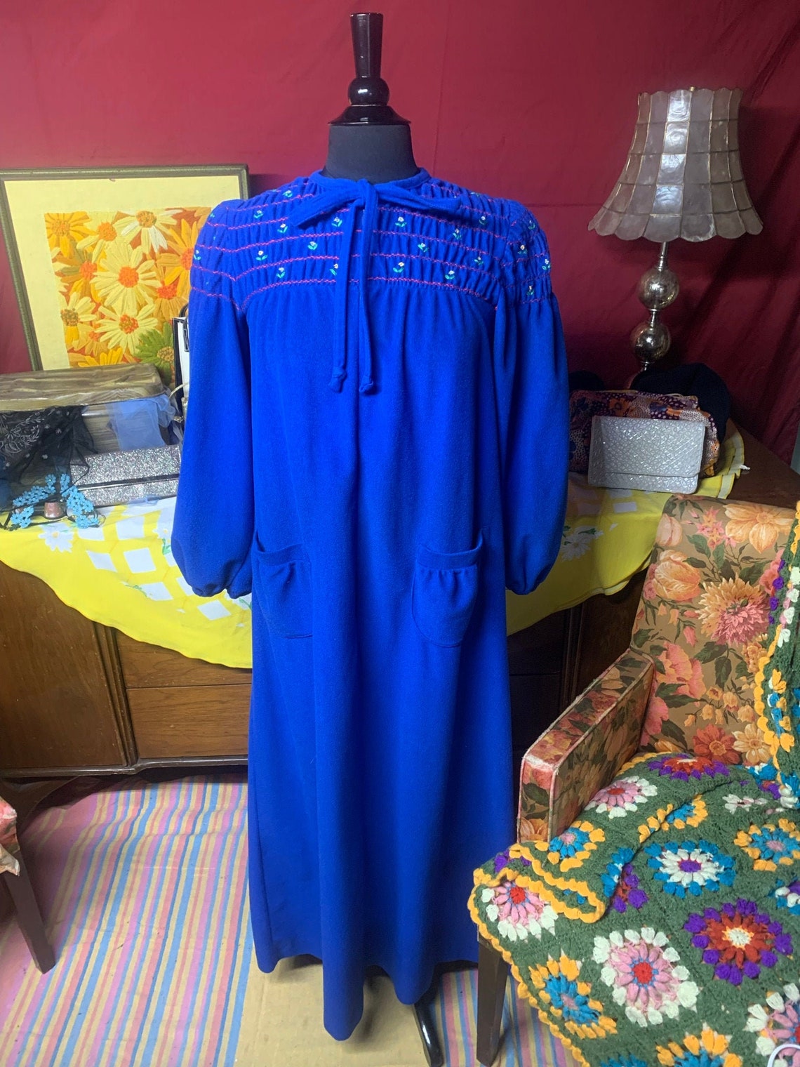Cindy Brady Blue Plus Size Vintage Dress Housecoat XL - Etsy UK