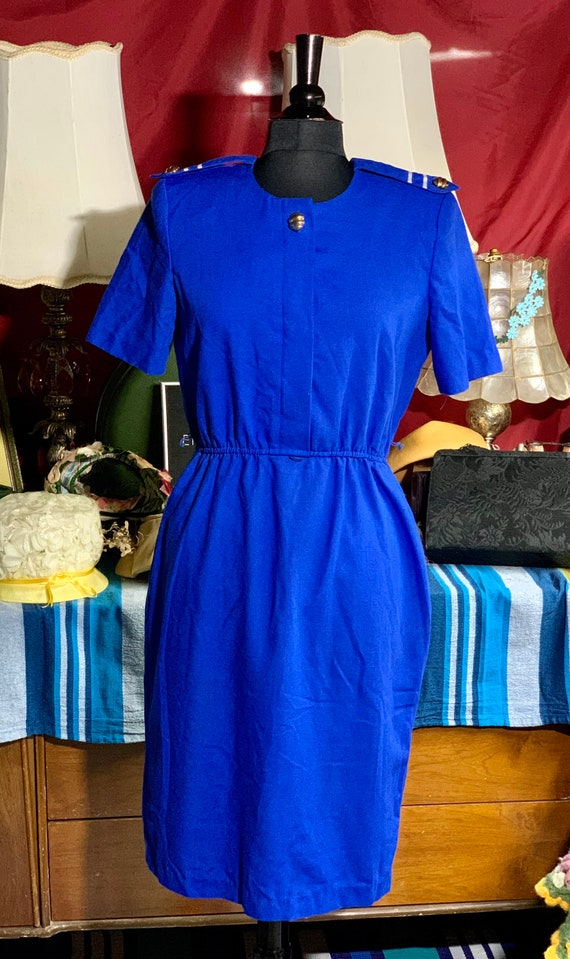 Peri Petites Naval Navy Blue dress with Button Up Bod… - Gem