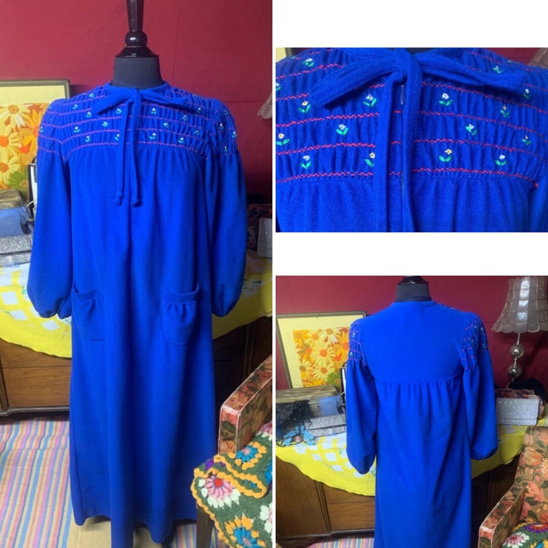 Cindy Brady Blue, Plus Size Vintage Dress, Housecoat, XL, 10/12 - Etsy
