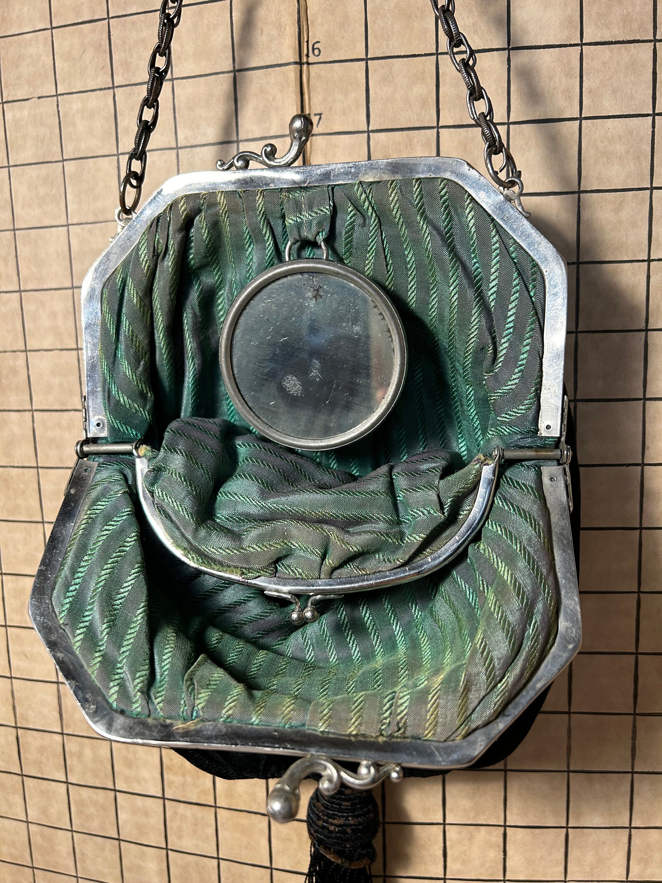 Velvet Victorian Reticule With Change Purse and Mirror - Etsy