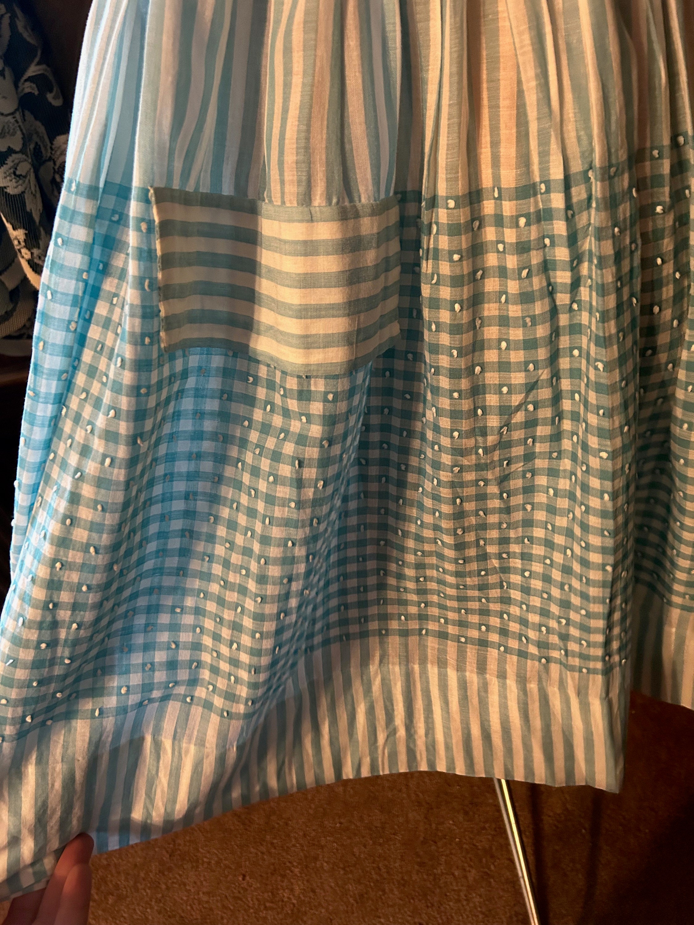 June Cleaver Style Blue and White 1950's Princess Dress Sz - Etsy