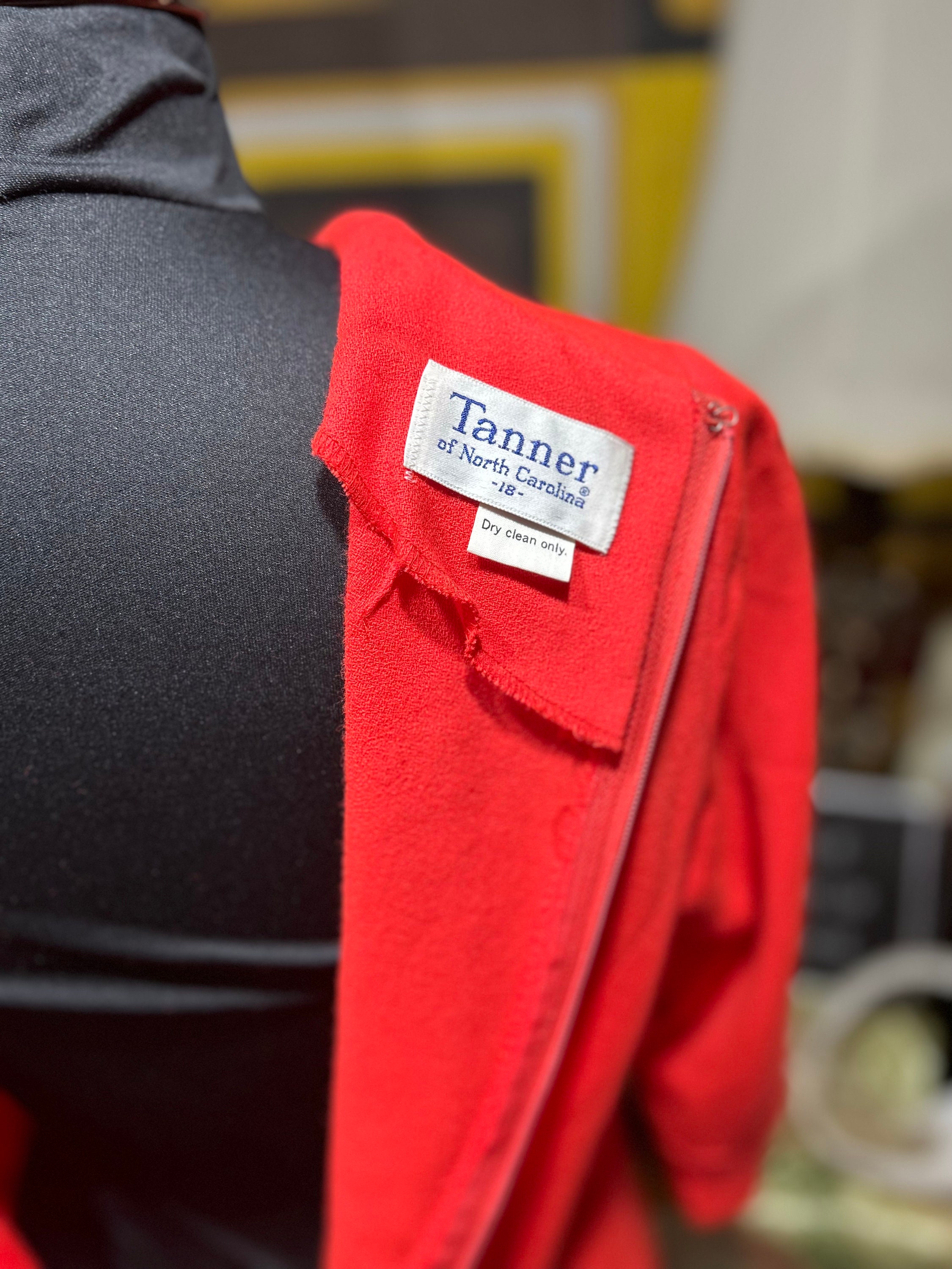 Tanner of North Carolina Vintage Red/orange Sheath Dress, Sz. XL/0X - Etsy