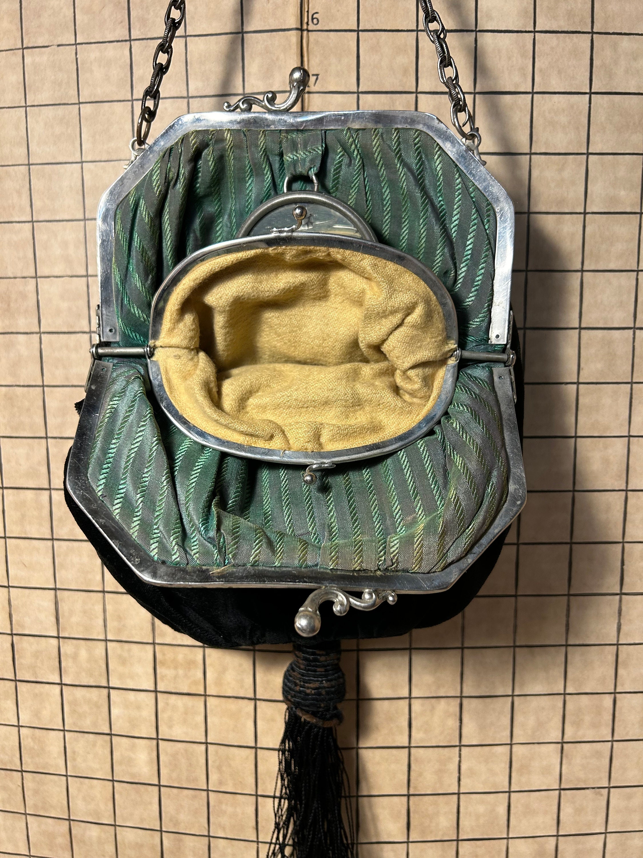 Velvet Victorian Reticule With Change Purse and Mirror - Etsy