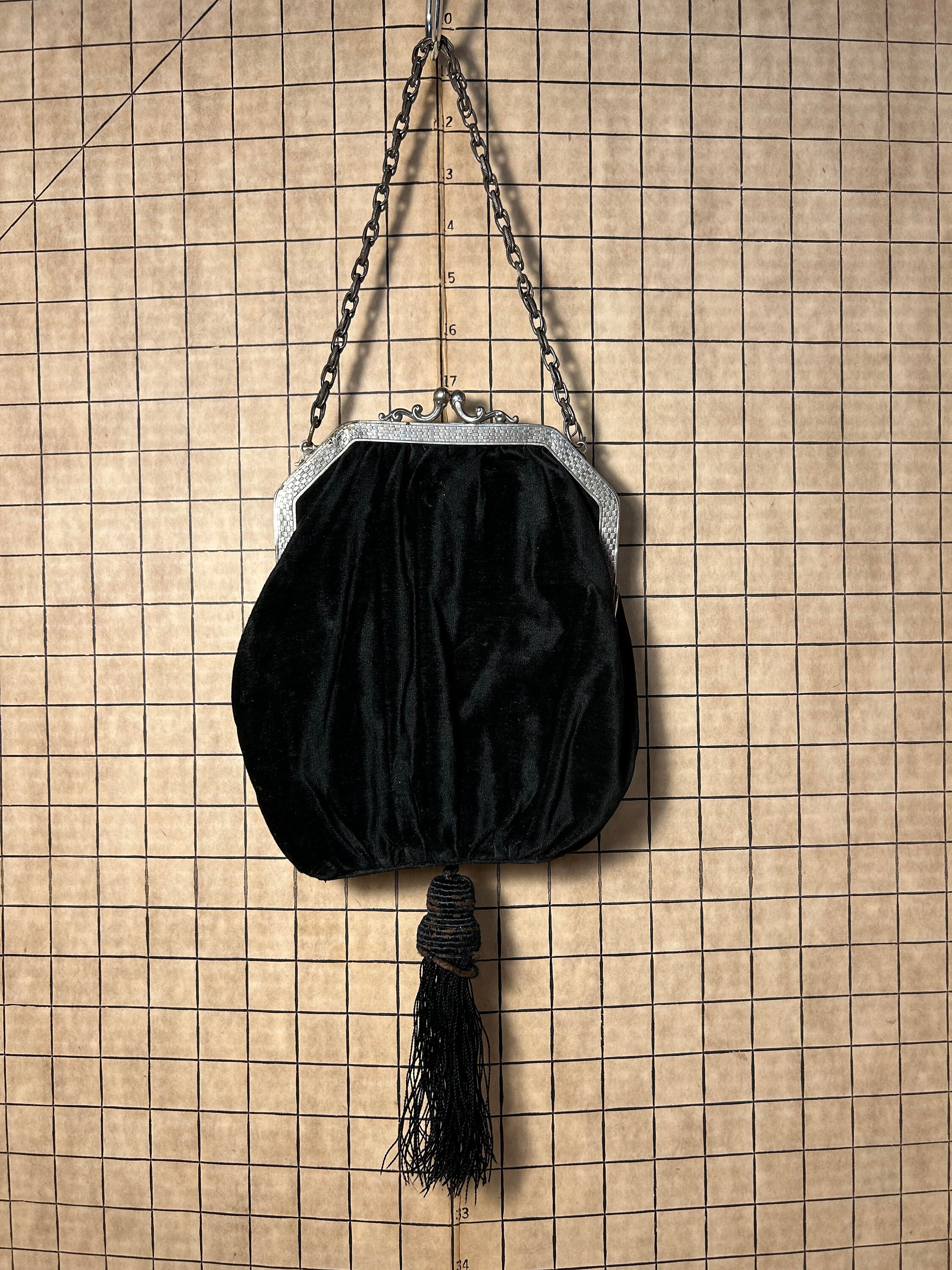 Velvet Victorian Reticule With Change Purse and Mirror - Etsy