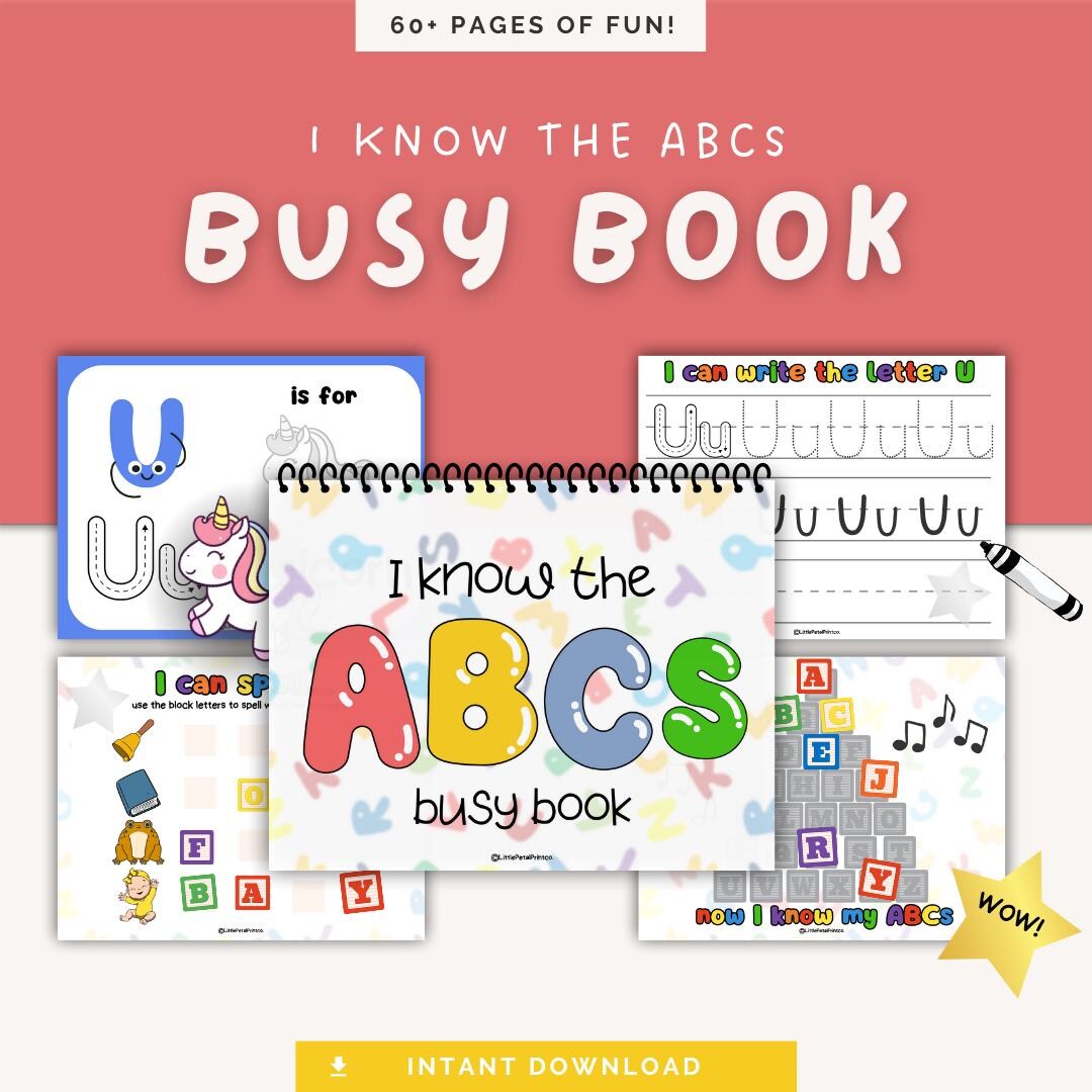 Alphabet Busy Book Printable: Kids Learning Activity (digital Download ...