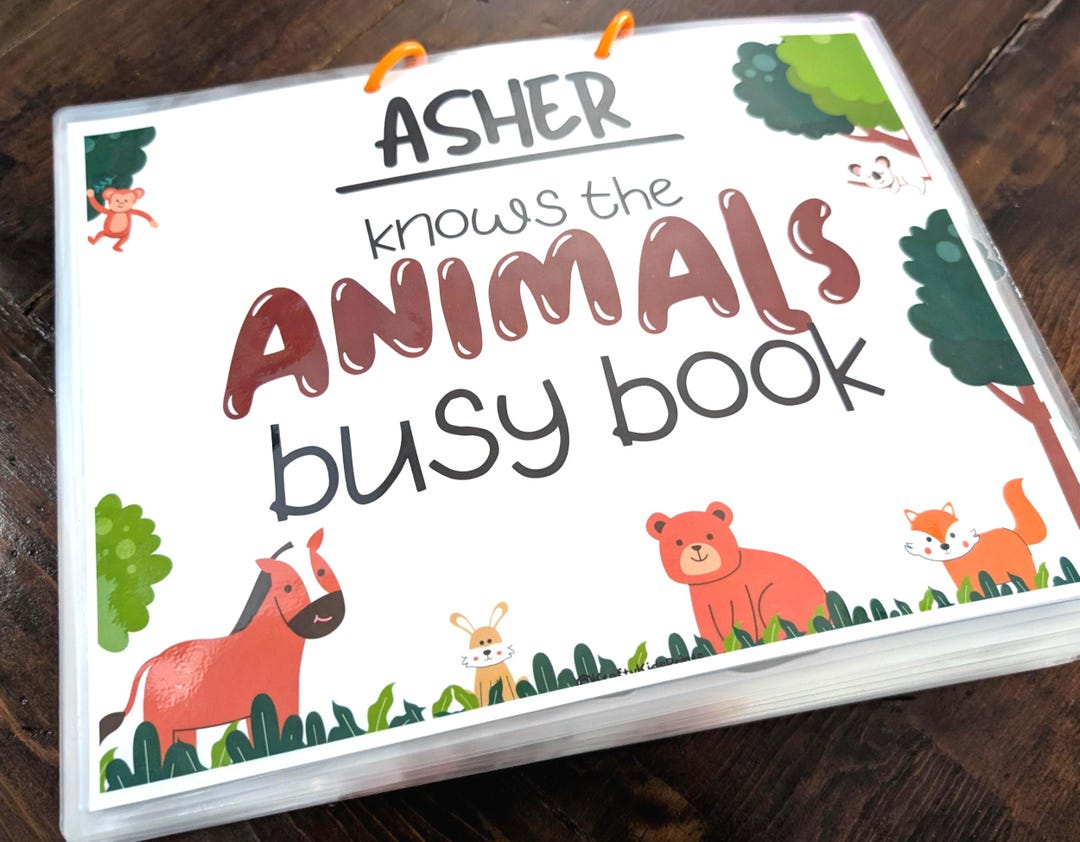 Animals Busy Book Printable - Quiet Book for Toddlers - Educational Fun ...