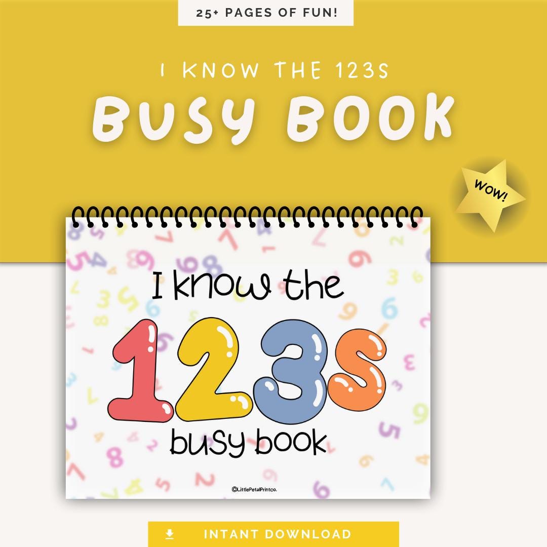 Numbers Busy Book Printable: Toddler Learning Activity (digital ...