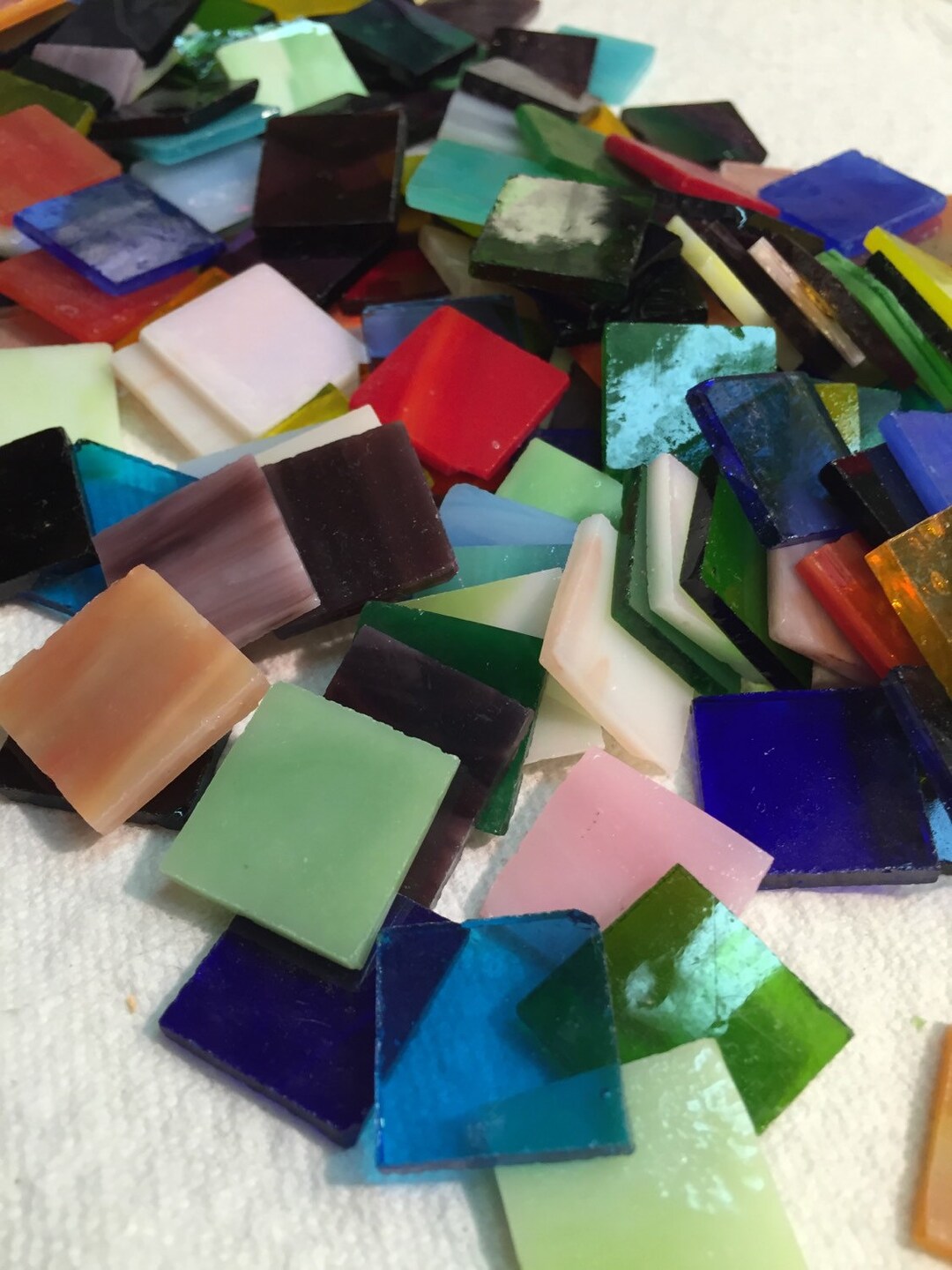 Mosaic Tile/ 1/2lb Stained Glass Tile Mix - Etsy