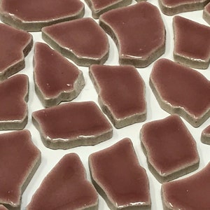 Dusty Rose Glazed Ceramic Jigsaw Tiles//mosaic Tiles//mosaic - Etsy