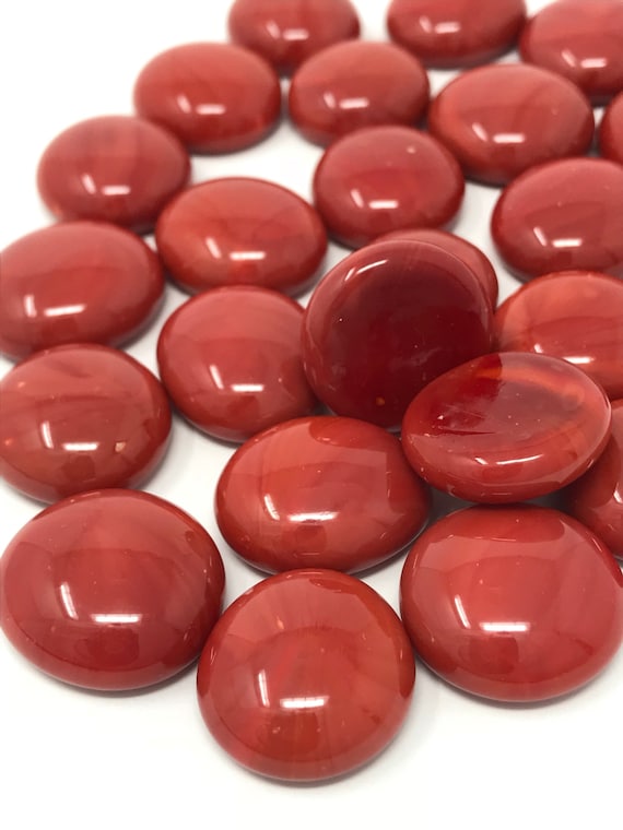 Mosaic Tiles/ Medium Red Opaque Glass Gems 17-19mm/100g | Etsy