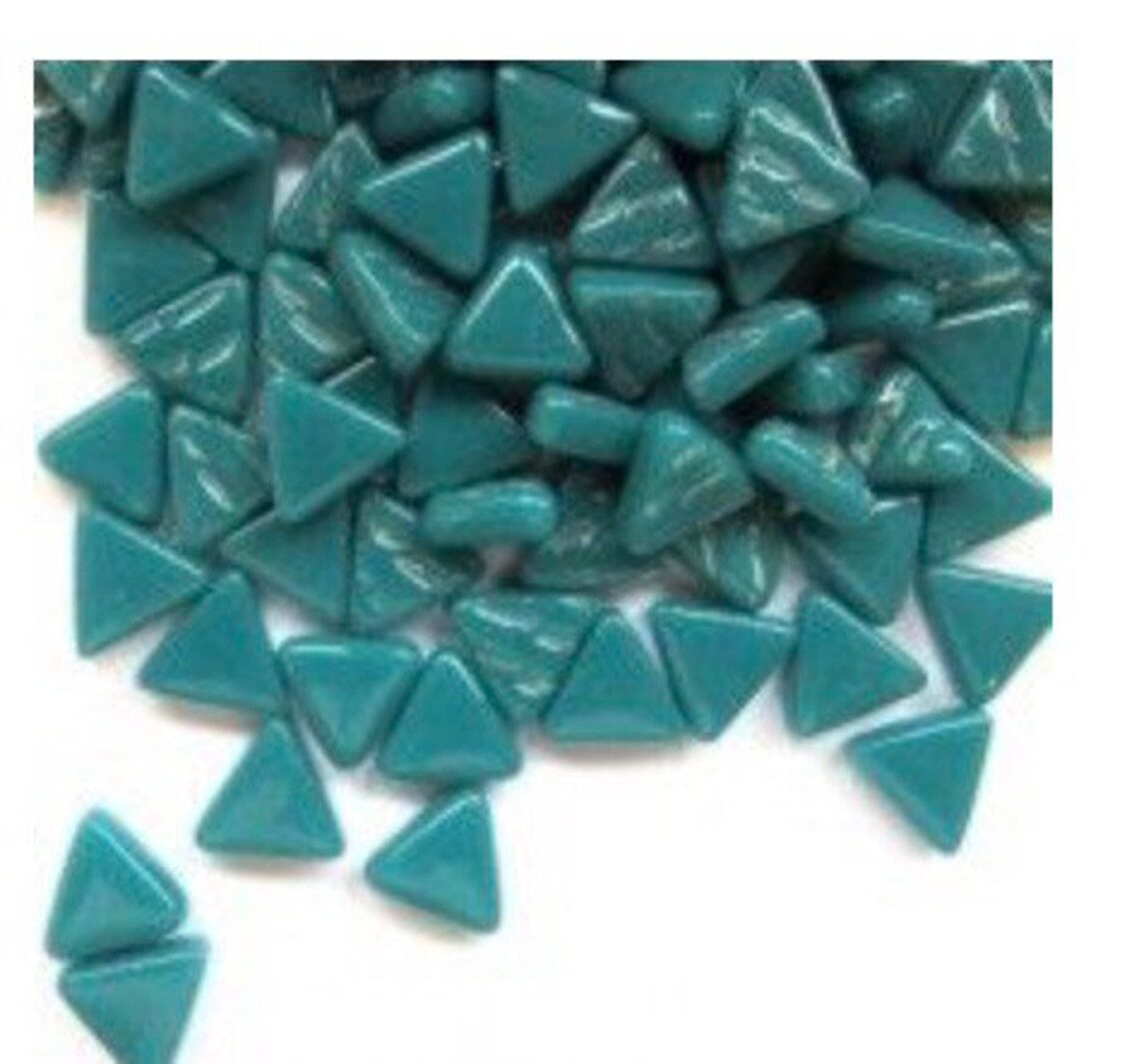 MINI 10mm Deep Teal Glass Triangles 50g 85pc//glass - Etsy
