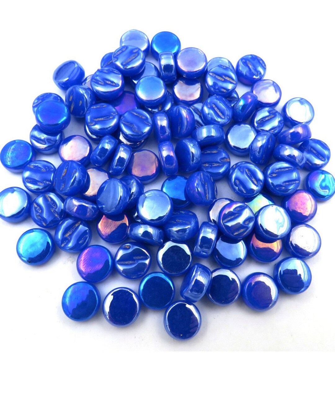 100 MINI 8mm Brilliant Blue PEARLESCENT Darling Dotz//mosaic Supplies ...