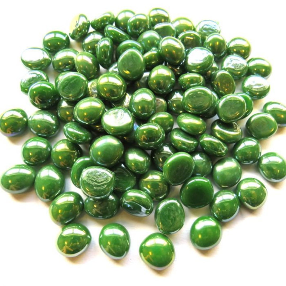 Mosaic Tiles/premium Mini Iridescent Meadow Green Glass Gems 50g ...