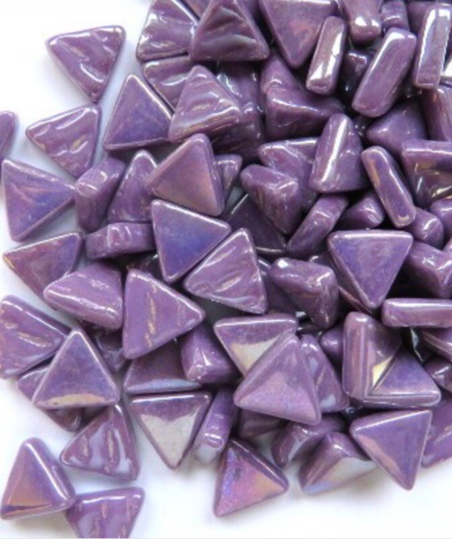 MINI 10mm Iridized Bright Purple Glass Triangles 50g 85pc//glass ...