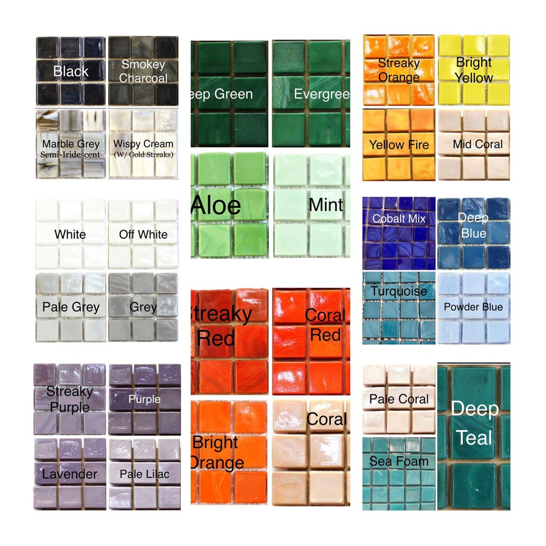Mosaic Tiles Beautiful (25pc)15mm (3/5") Streaky Opaque Glass Mosaic ...