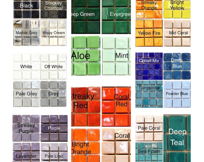 Mosaic Tiles Beautiful (25pc)15mm (3/5") Streaky Opaque Glass Mosaic ...