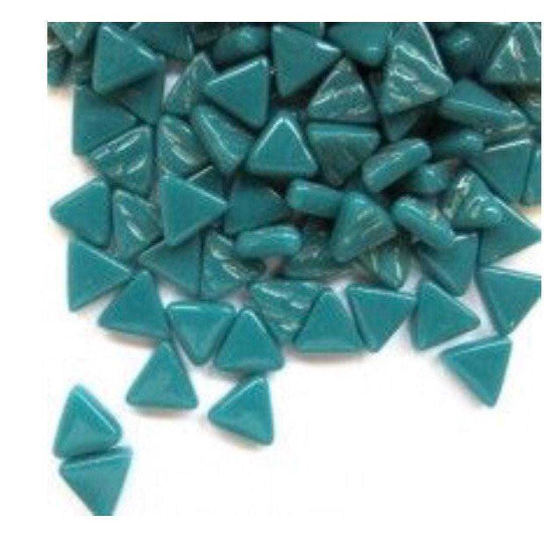 MINI 10mm Deep Teal Glass Triangles 50g (85pc)//glass Triangles//mosaic ...