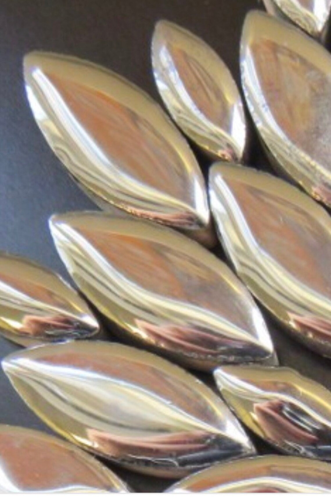 Mosaic Tiles/ Silver Petals Ceramic Tile Mix 35-40 | Etsy