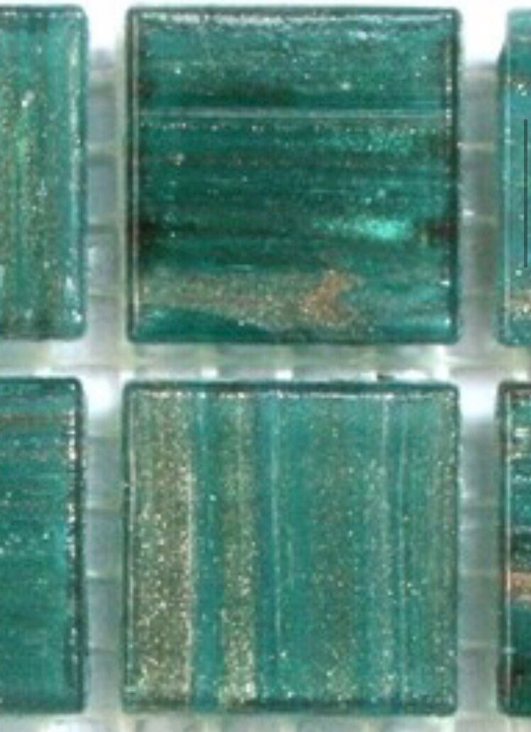 3/4 Teal Time Mosaic Glass Tile 25 // Mosaic Tiles // - Etsy