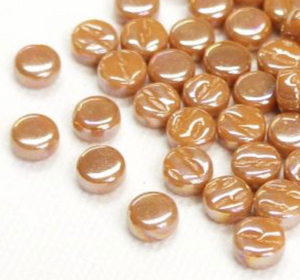 Mosaic Tiles/ 100 MINI 8mm Brown Sugar PEARLESCENT Darling | Etsy