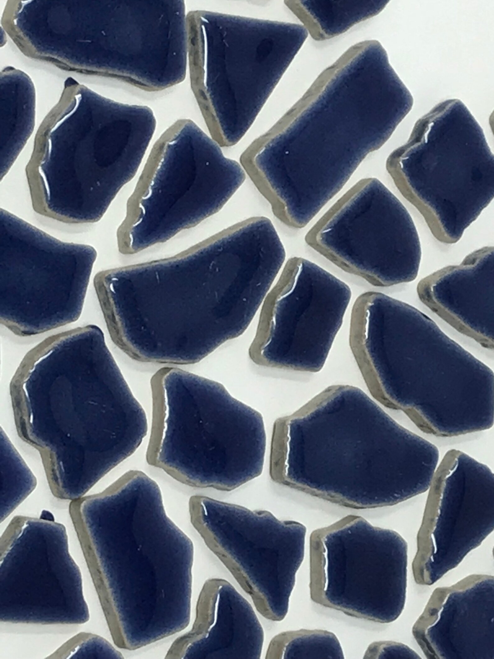 Indigo Blue Glazed Ceramic Jigsaw Tiles//mosaic Tiles//mosaic Surplus ...