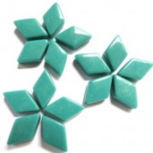 Mid Teal Glass Diamonds 100g +\- 48 Pieces//mosaic Tiles// Mosaic ...