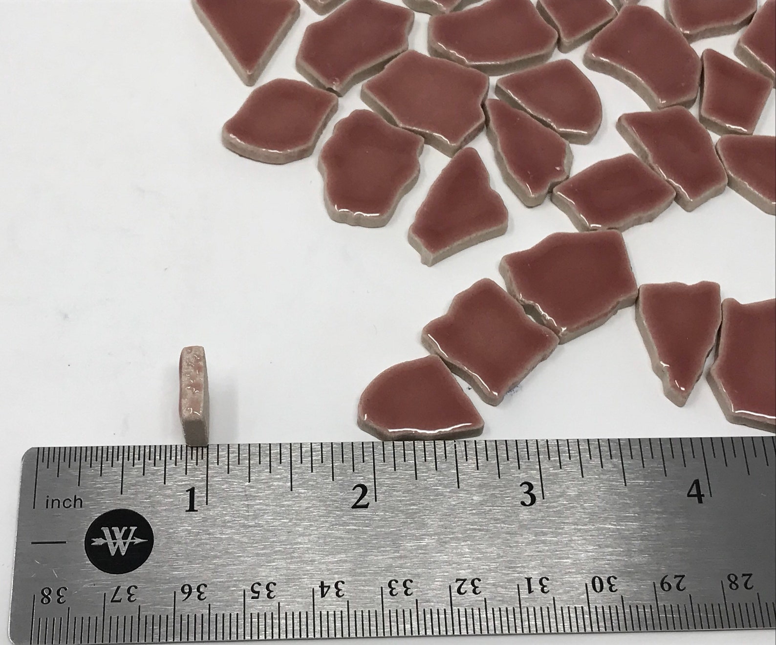Dusty Rose Glazed Ceramic Jigsaw Tiles//mosaic Tiles//mosaic | Etsy