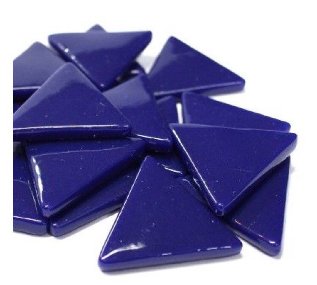 100g Large Royal Blue Glass Triangles 1.3" //mosaic Tile//mosaic ...