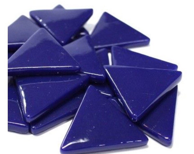 100g Large Royal Blue Glass Triangles 1.3" //mosaic Tile//mosaic ...