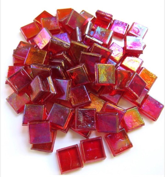 10mm 3/8 Mini Deep Red Iridescent Transparent Glass - Etsy