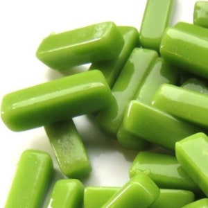 Mosaic Tiles 20mm Vivid Green Glass Stix 50g (+\-25pc)//mosaic Tiles ...
