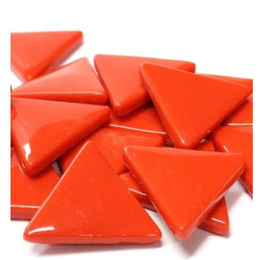 100g Large Bright Red Glass Triangles 1.3" //mosaic Tile//mosaic ...