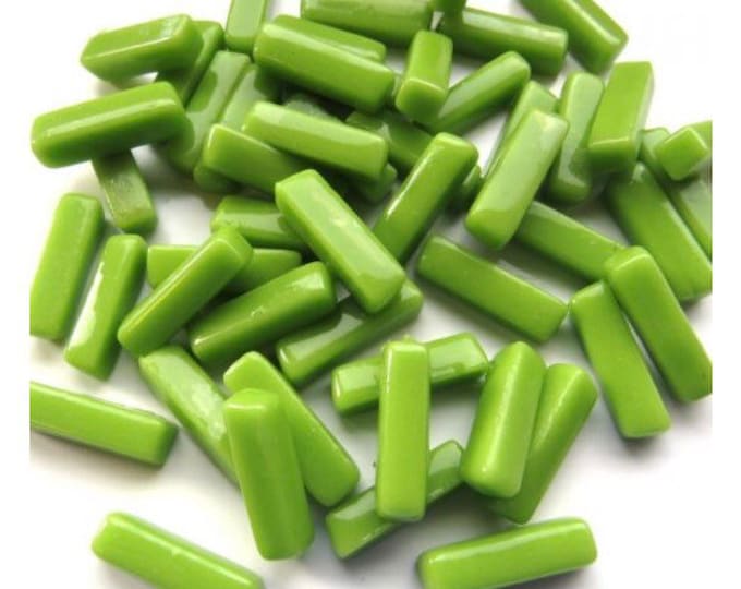 Mosaic Tiles 20mm Lush Green Glass Stix 50g 40pc//mosaic - Etsy
