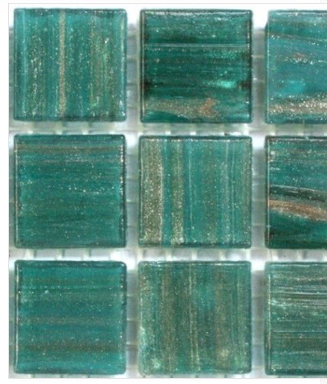 3/4 Teal Time Mosaic Glass Tile 25 // Mosaic Tiles // - Etsy