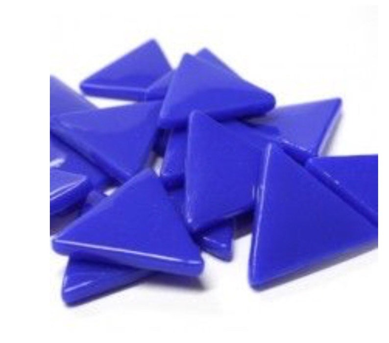 100g Large Brilliant Blue Glass Triangles 1.3 //mosaic - Etsy