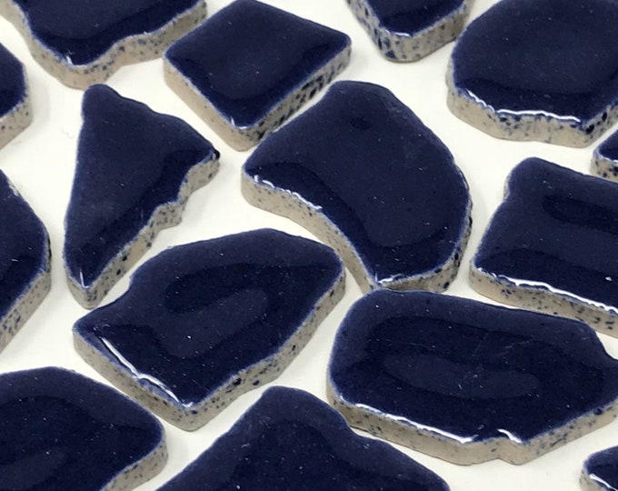 Deep Indigo Blue Glazed Ceramic Jigsaw Tiles//mosaic Tiles//mosaic ...