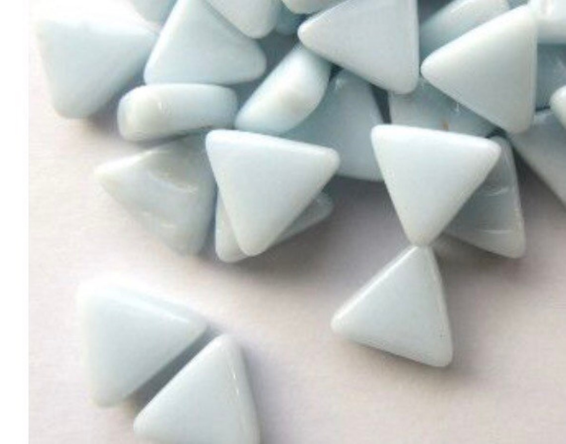 MINI 10mm Powder Blue Glass Triangles 50g (85pc)//glass Triangles ...