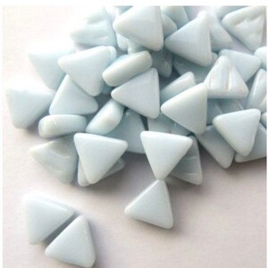 MINI 10mm Powder Blue Glass Triangles 50g (85pc)//glass Triangles ...