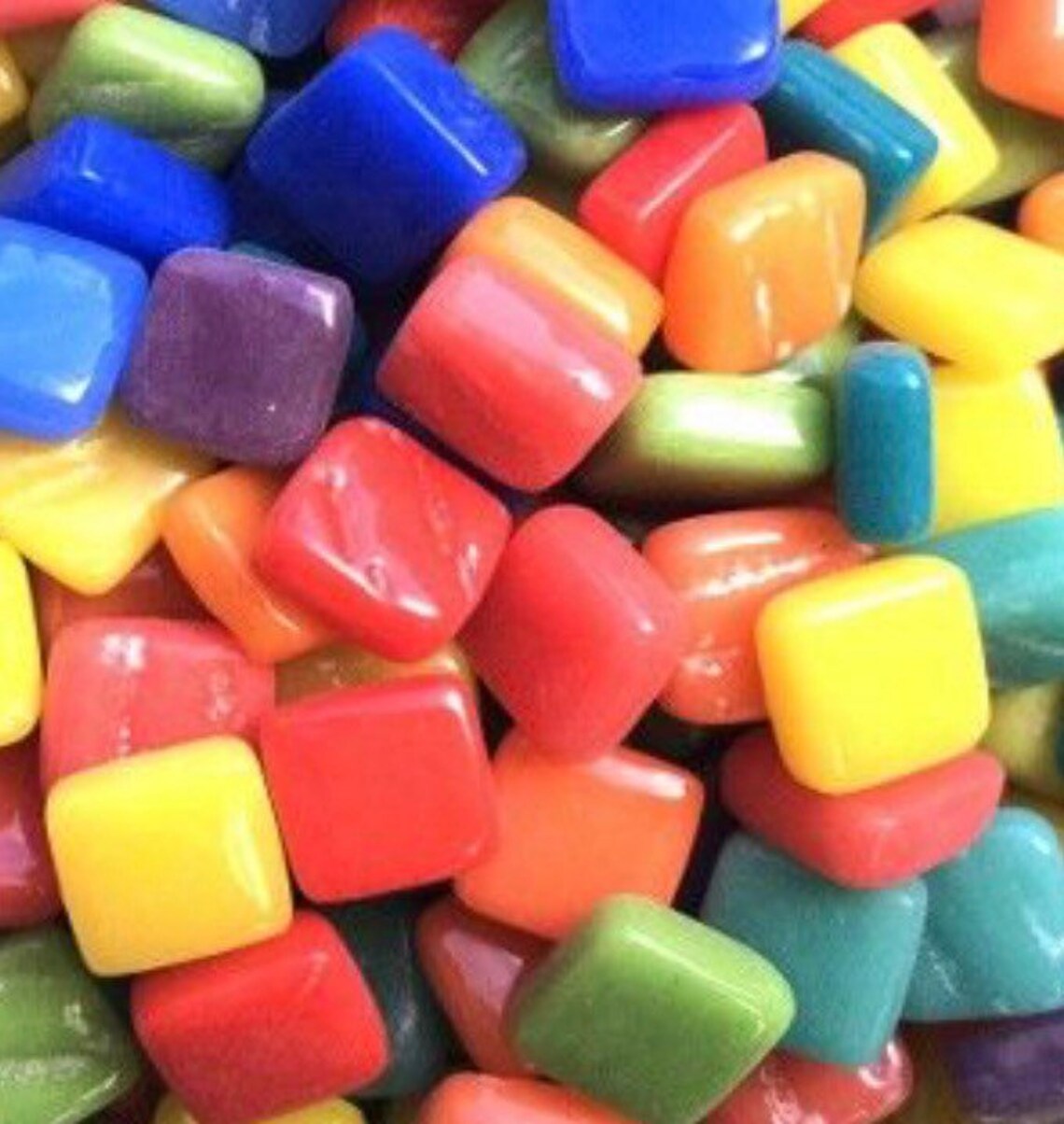 Mosaic Tiles/ MINI 8mm Confetti Mix Glass Squares Mix Gloss - Etsy