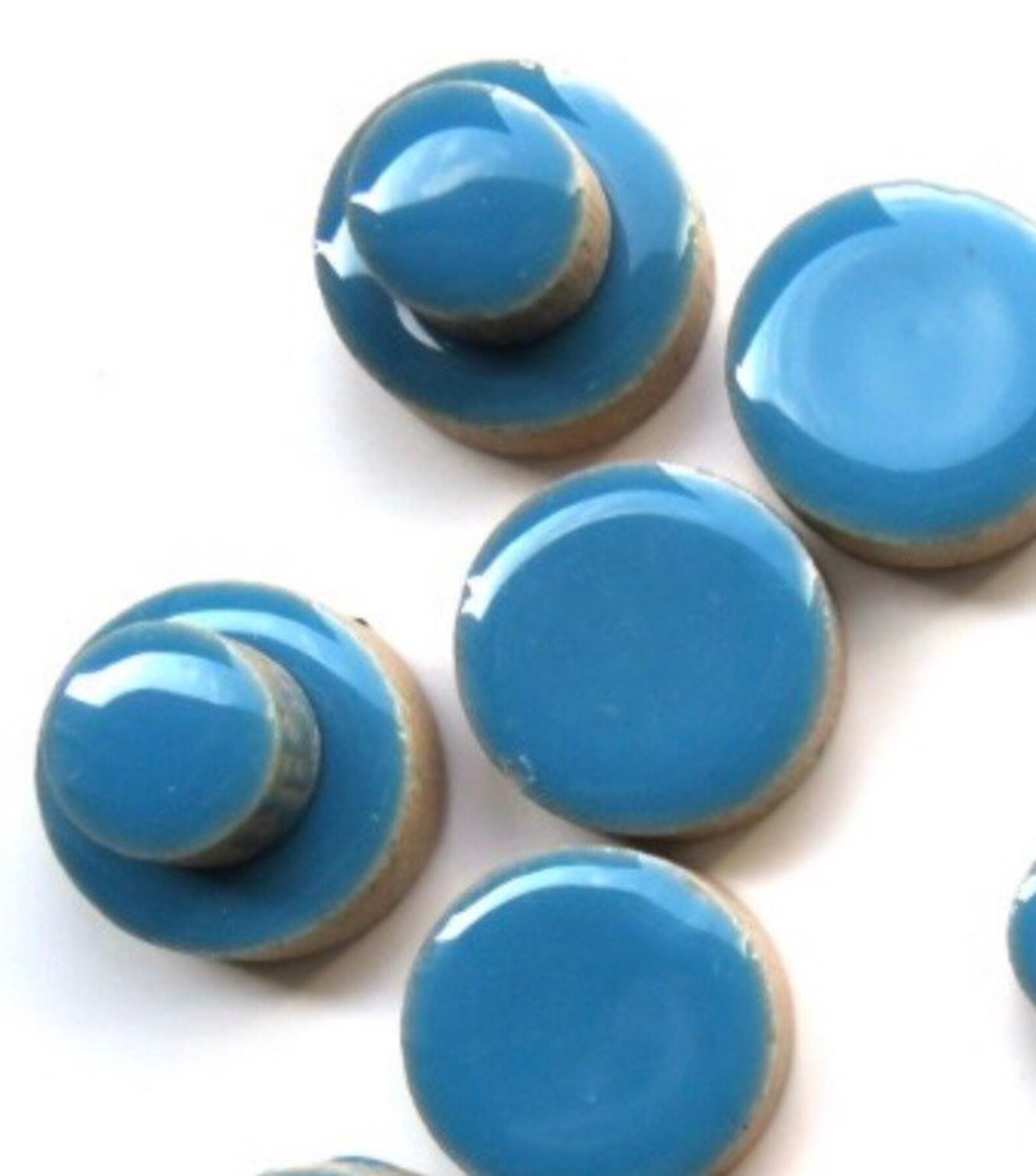 Mosaic Tiles/ Turquoise Blue Ceramic Circle Mix (50g+/-20pieces ...