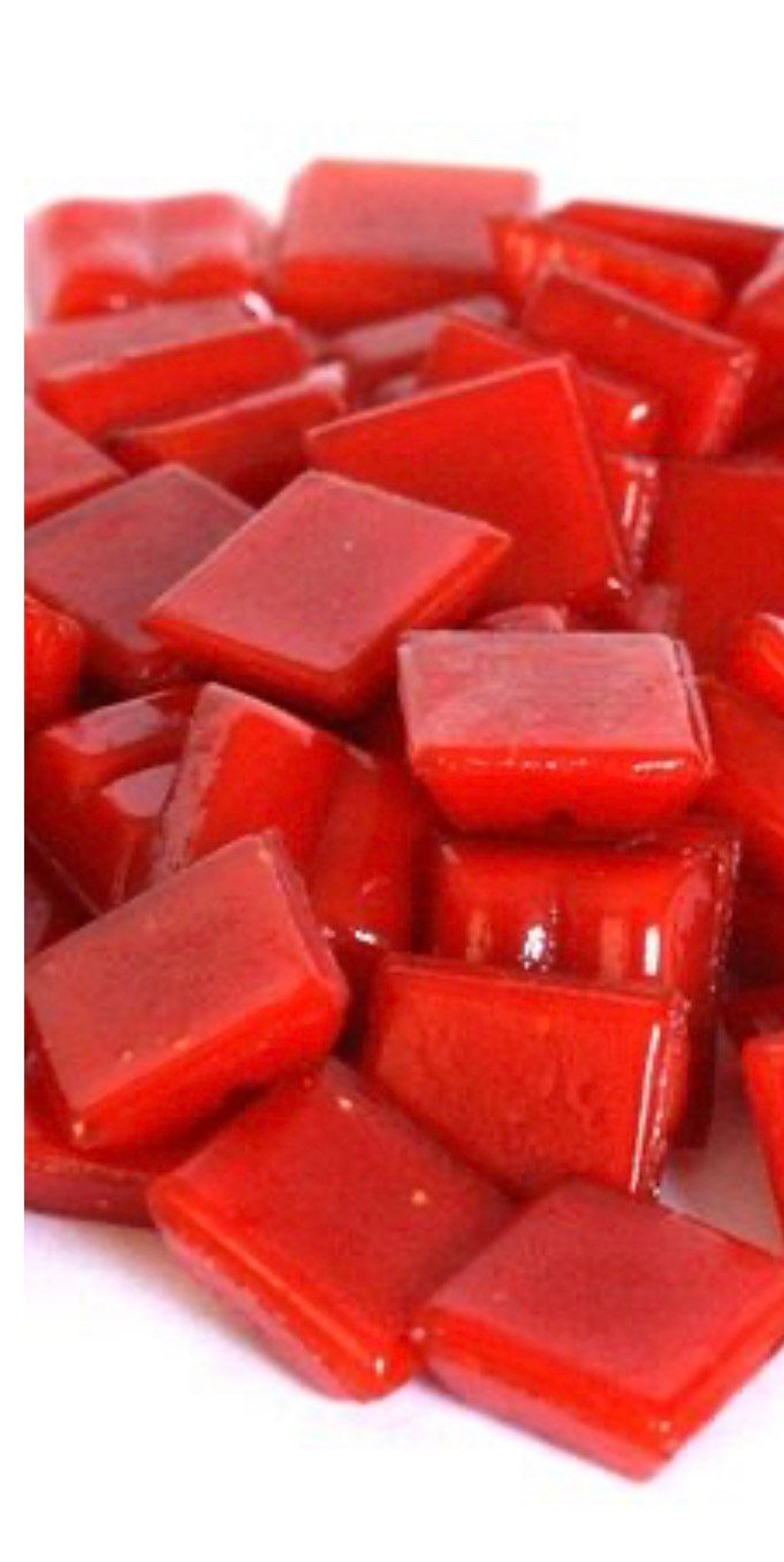 Mosaic Tiles/ 100 MINI Red Glass Tiles 3/8//mosaic | Etsy