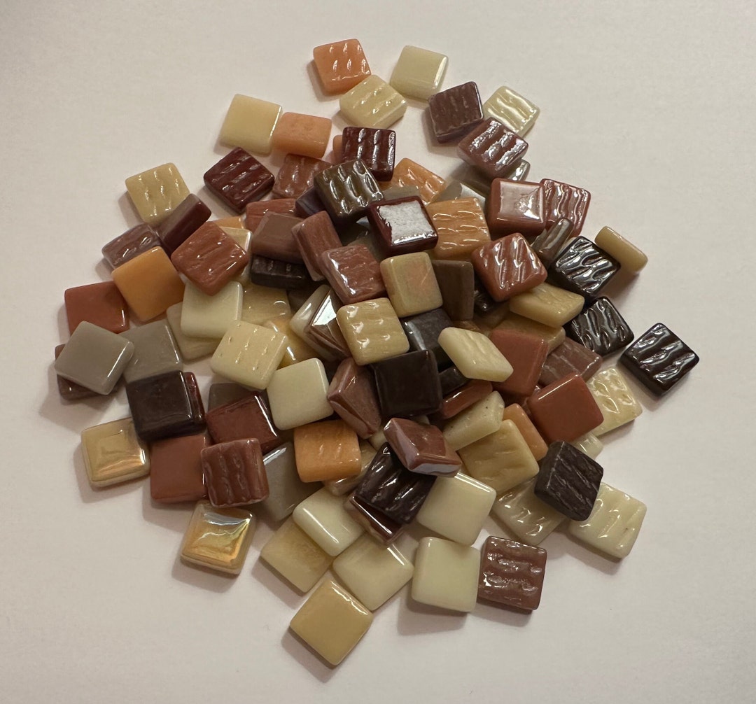 Mosaic Tile 1/4 Pound Earthbound Mix 12mm Glass Tiles - Etsy