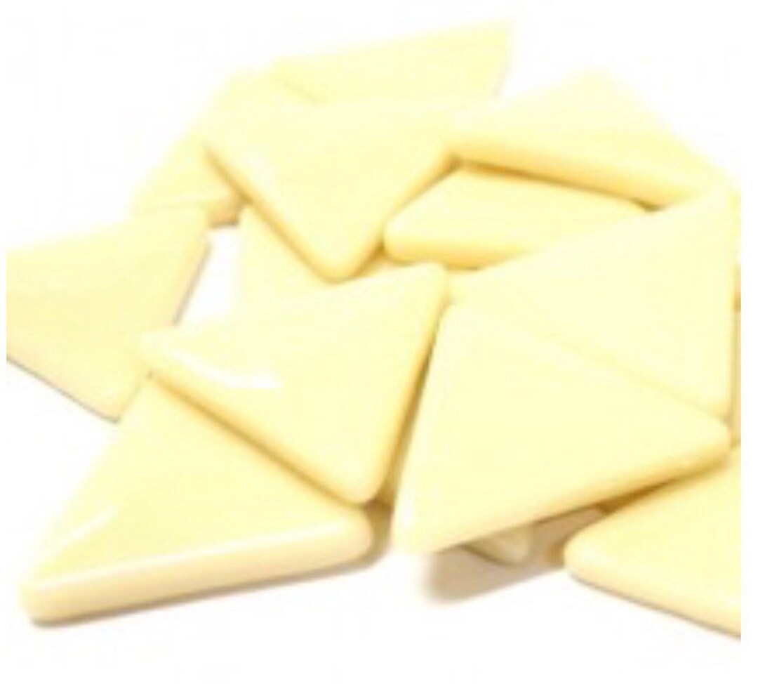 100g Large Cream Glass Triangles 1.3" //mosaic Tile//mosaic Surplus ...