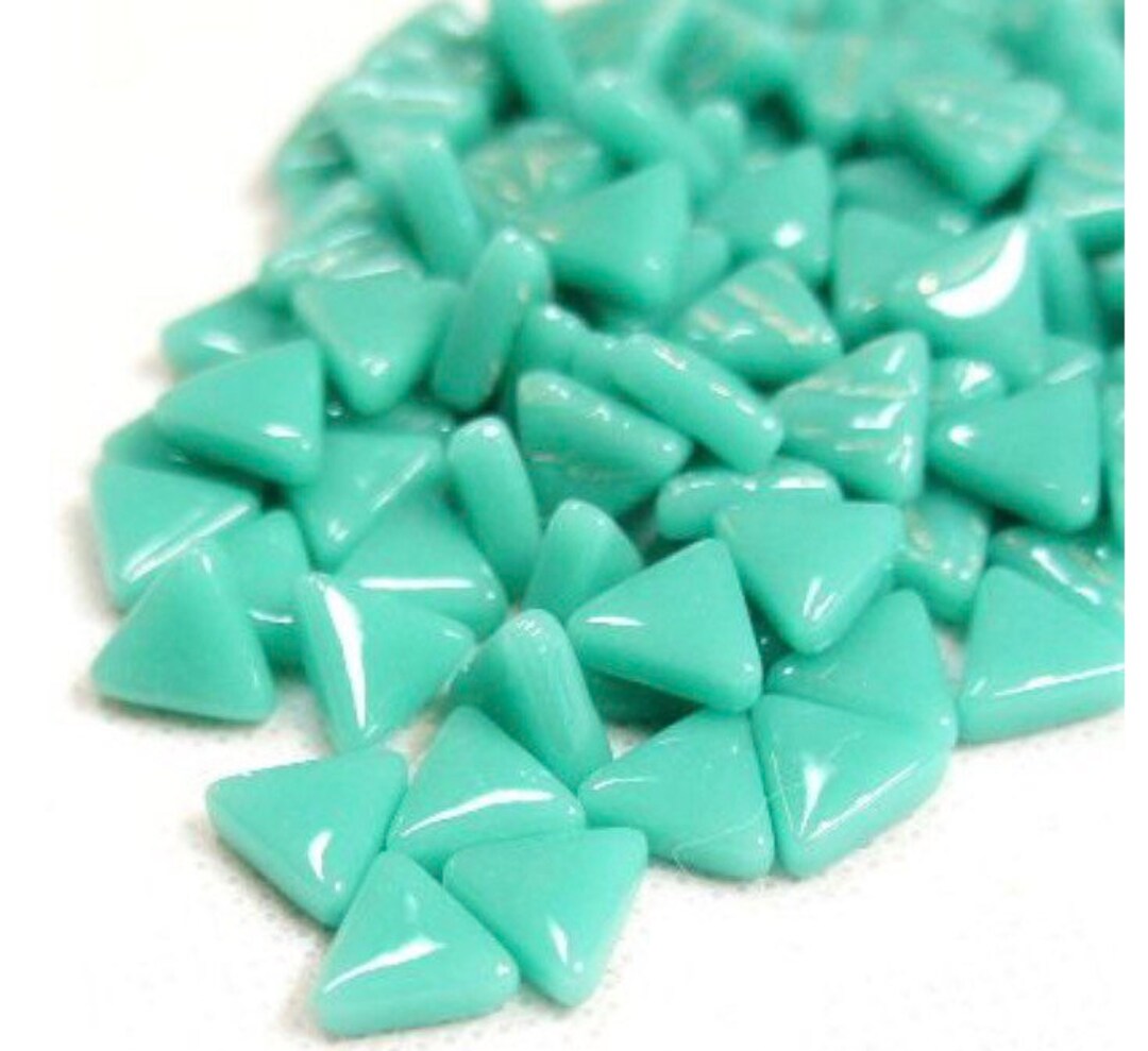 MINI 10mm Teal Glass Triangles 50g (85pc)//glass Triangles//mosaic ...