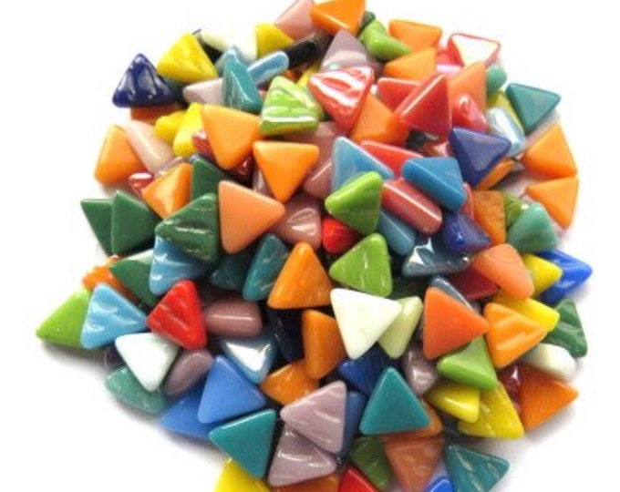 Mosaic Tiles/ MINI 10mm Carnival Glass Triangles Mix Gloss and ...