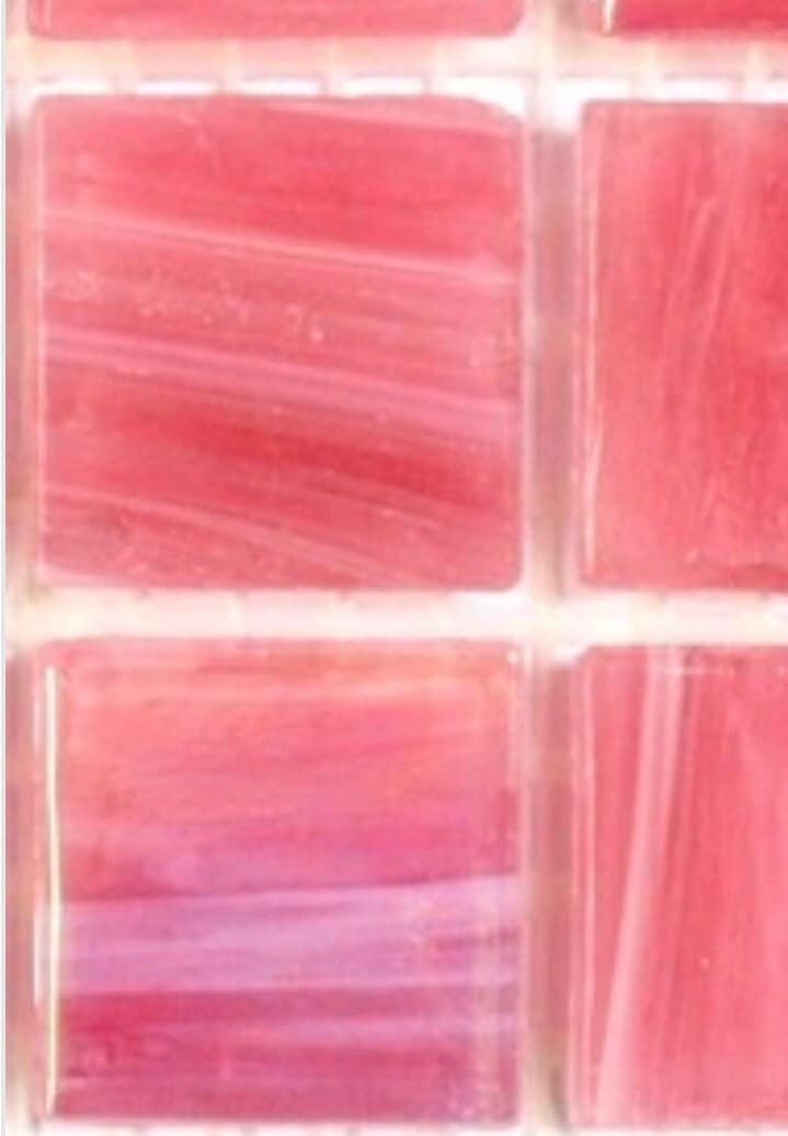 3/4" Shocking Pink Mosaic Glass Tile (25) /new All-iridescent Version ...
