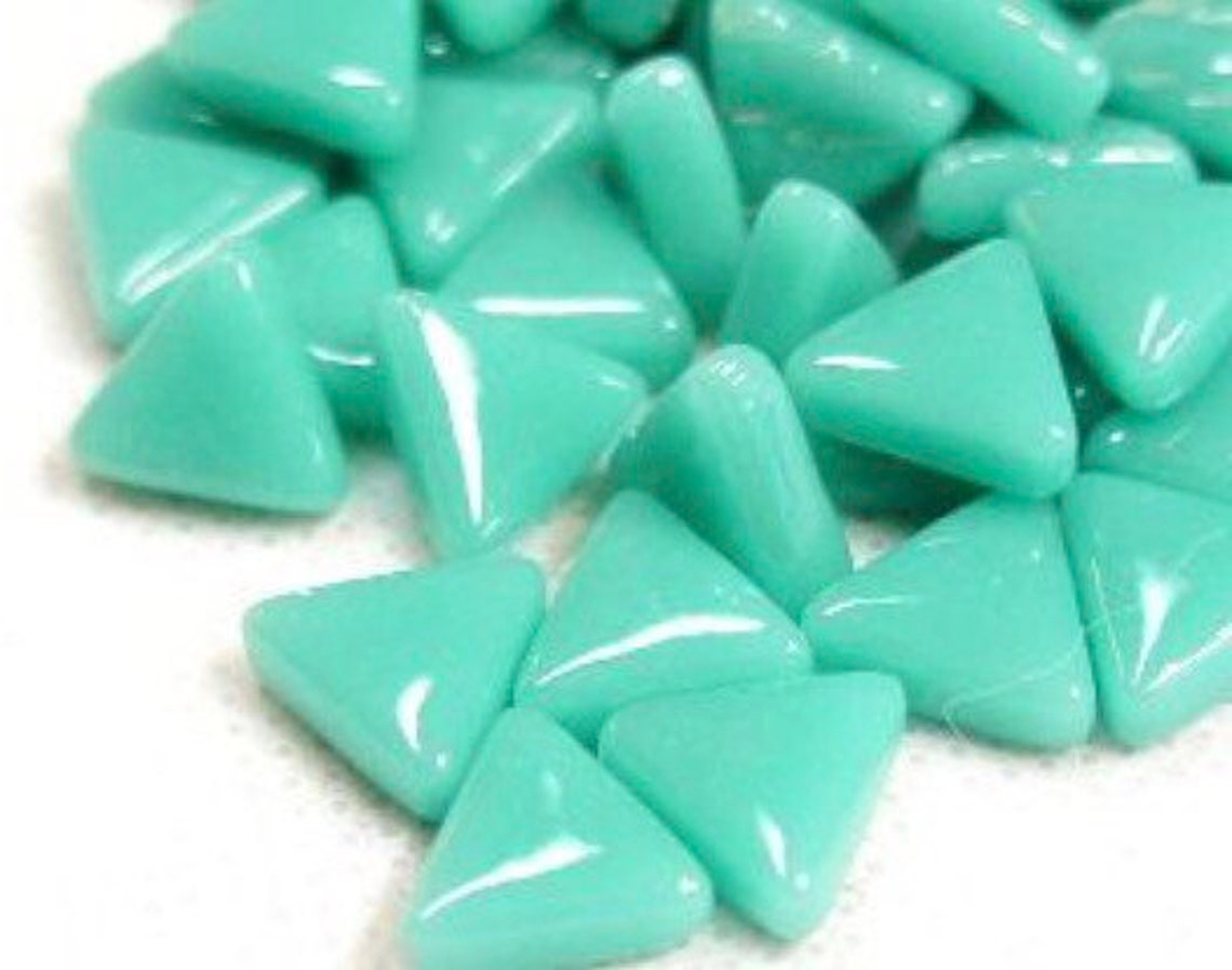 MINI 10mm Teal Glass Triangles 50g 85pc//glass - Etsy