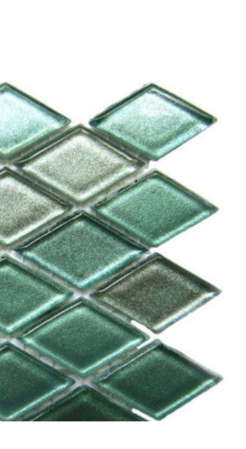 Teal Shimmer Glass Diamonds 14 Pieces//mosaic Tiles// Mosaic - Etsy